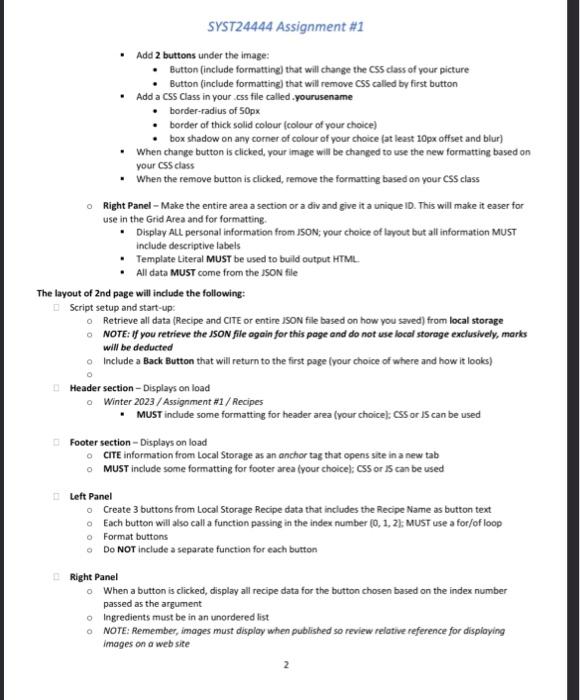 Solved SYST24444 Assignment \#1 Assignment \#1 (10\%) This | Chegg.com