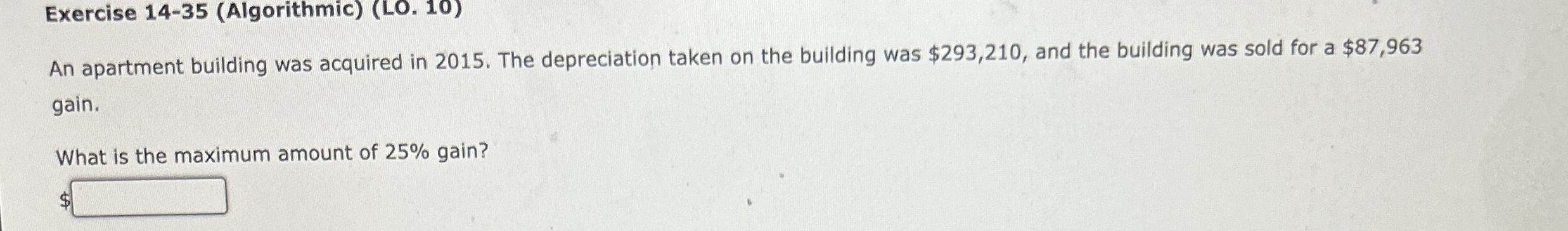 Solved Exercise 14-35 (Algorithmic) (LO. 10)An apartment | Chegg.com