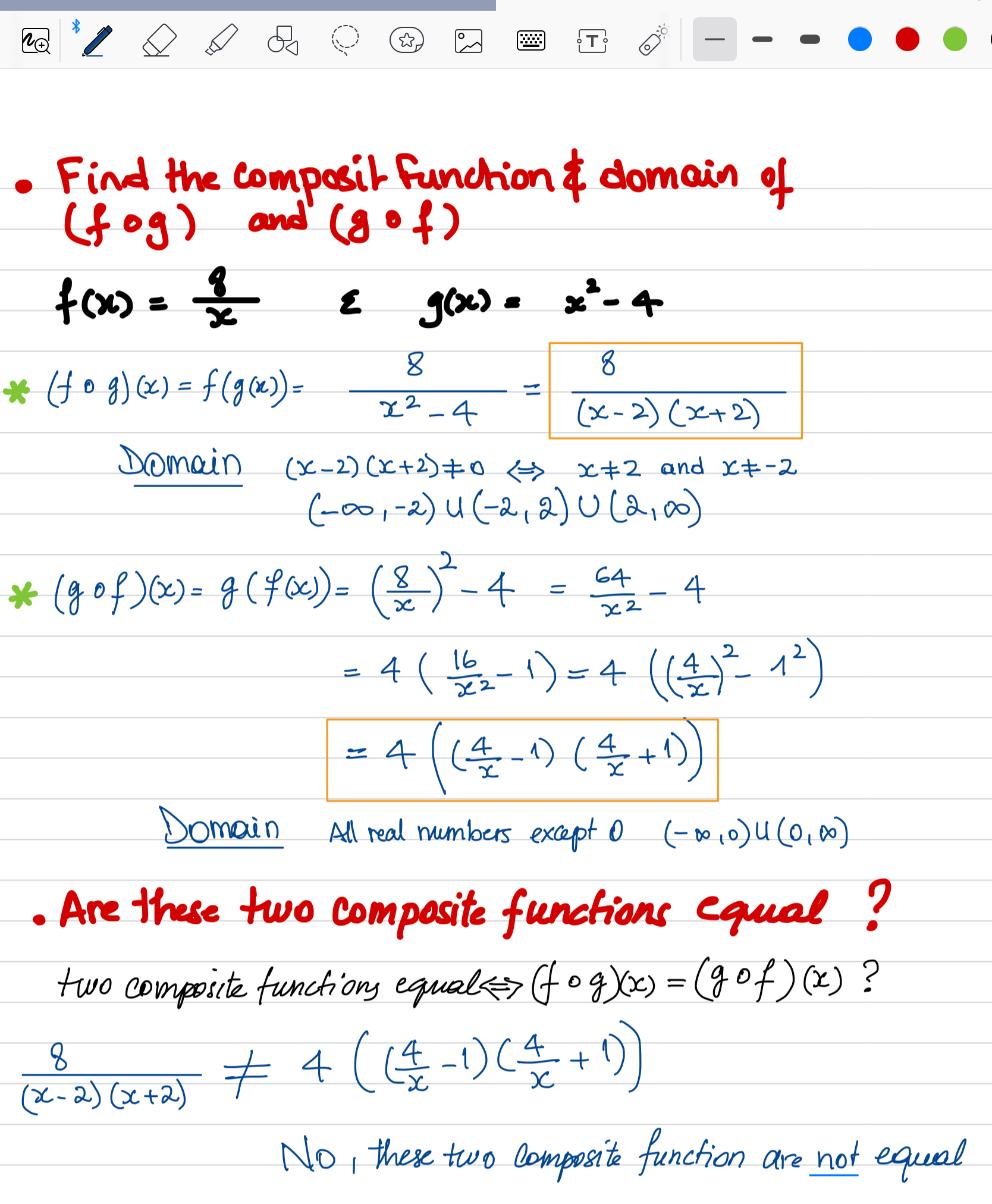Solved Find the composit function $ domain of (f@g) ﻿and | Chegg.com