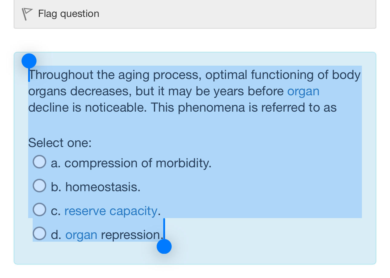 Solved Flag questionThroughout the aging process, optimal | Chegg.com