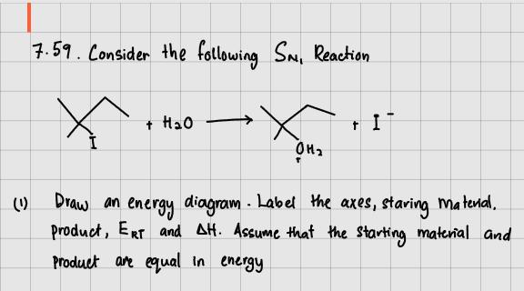 Solved 7.59. ﻿Consider the following SN1 ﻿Reaction(1) ﻿Draw | Chegg.com