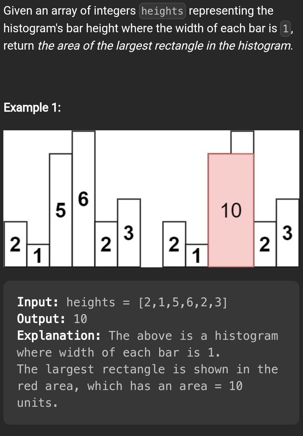 Solved Given an array of integers heights representing the | Chegg.com