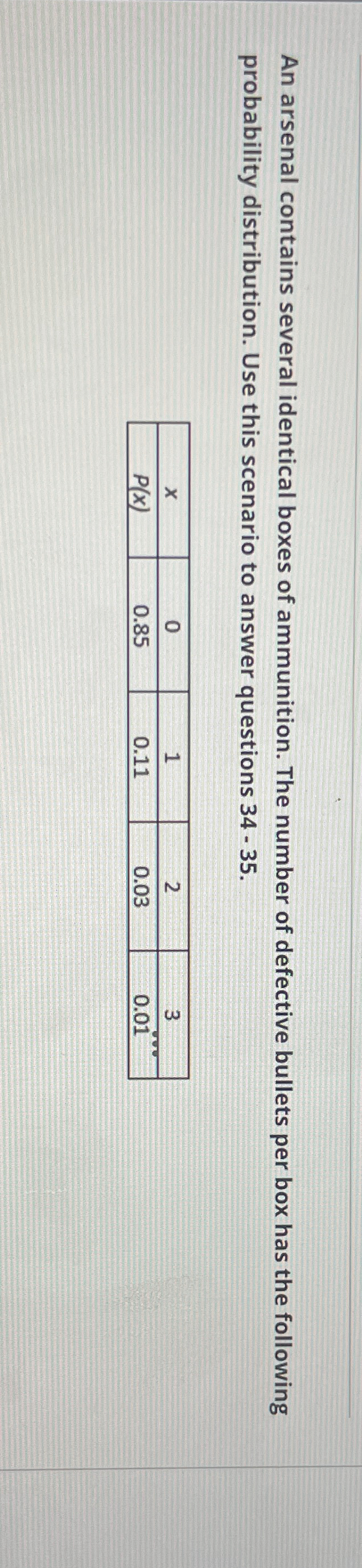 Solved An arsenal contains several identical boxes of | Chegg.com