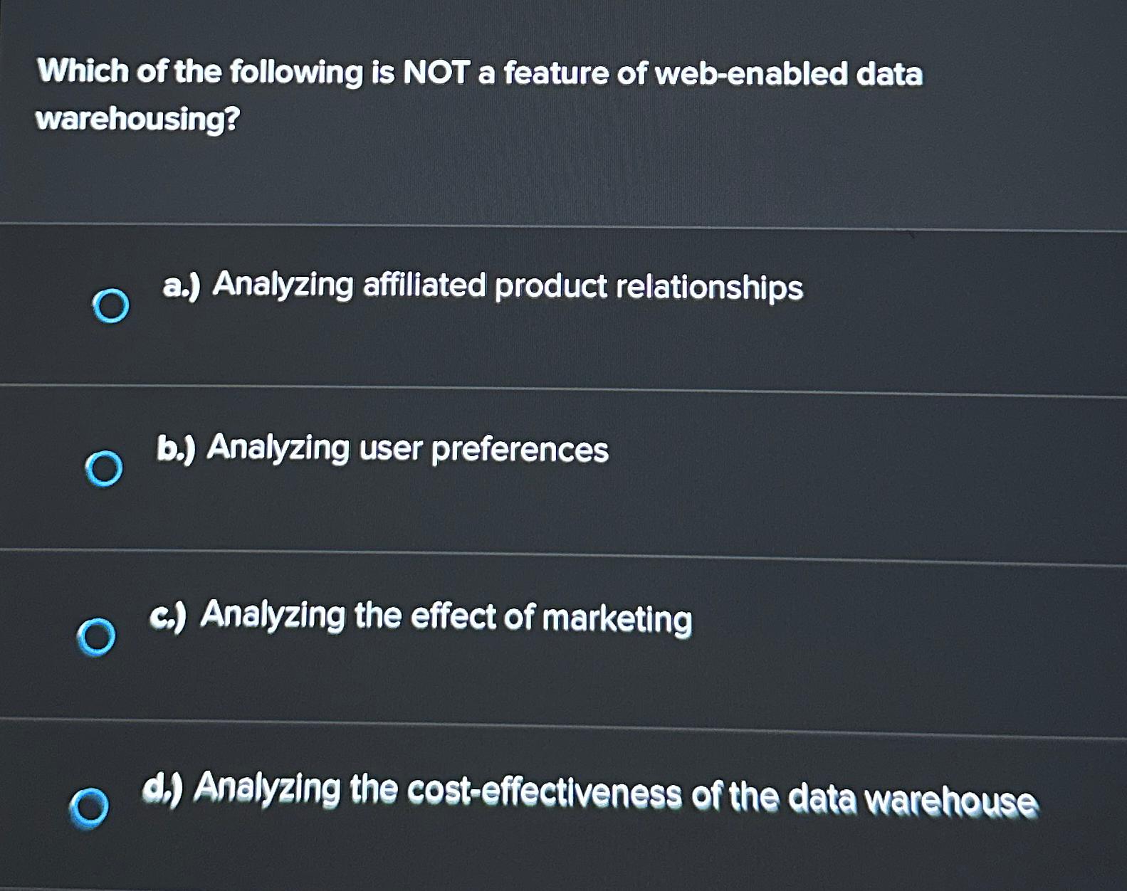 Solved Which of the following is NOT a feature of | Chegg.com