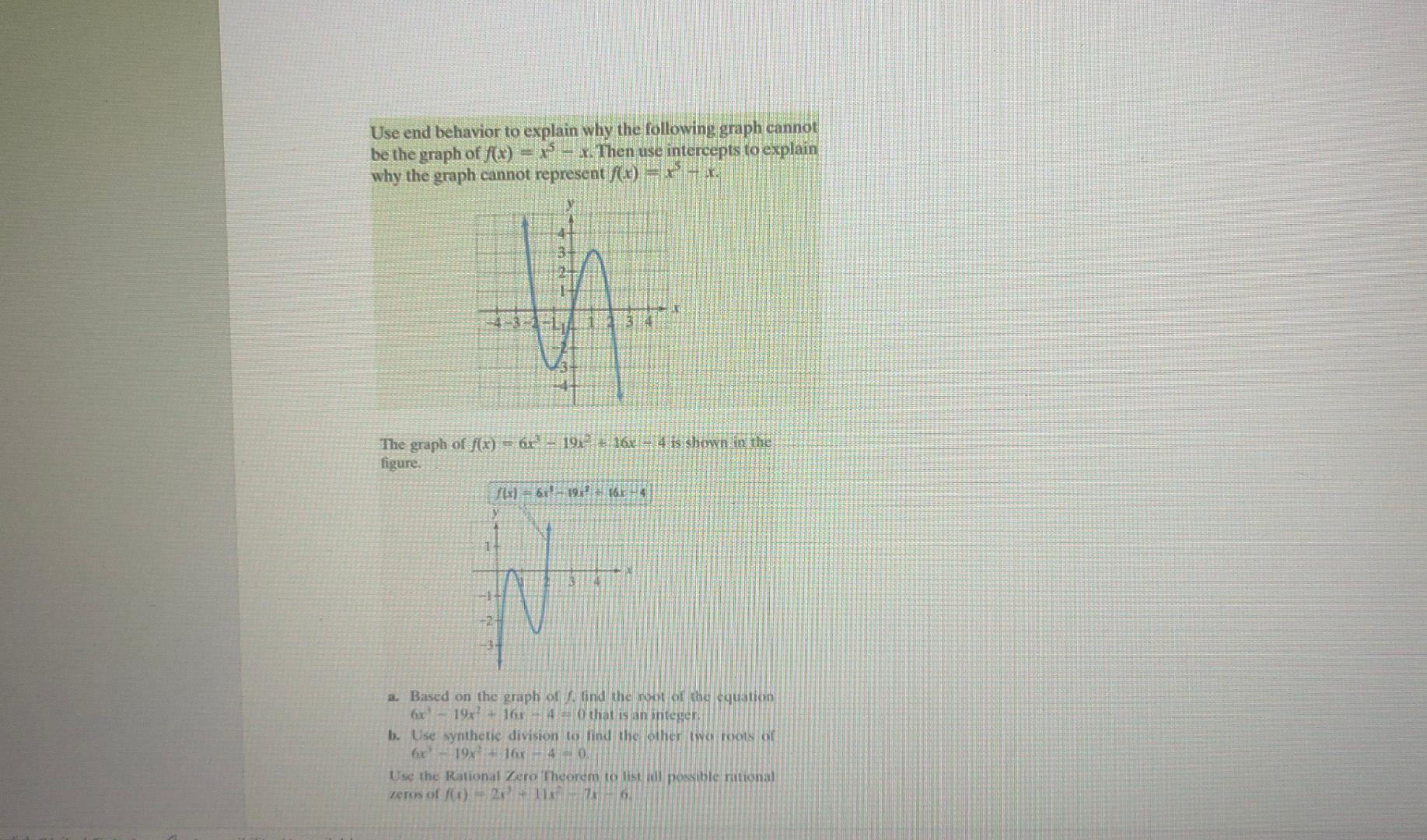 Solved Use end behavior to explain why the following graph | Chegg.com