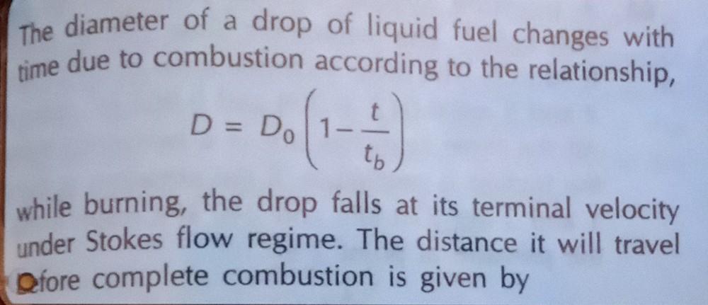 Solved The diameter of a drop of liquid fuel changes with | Chegg.com