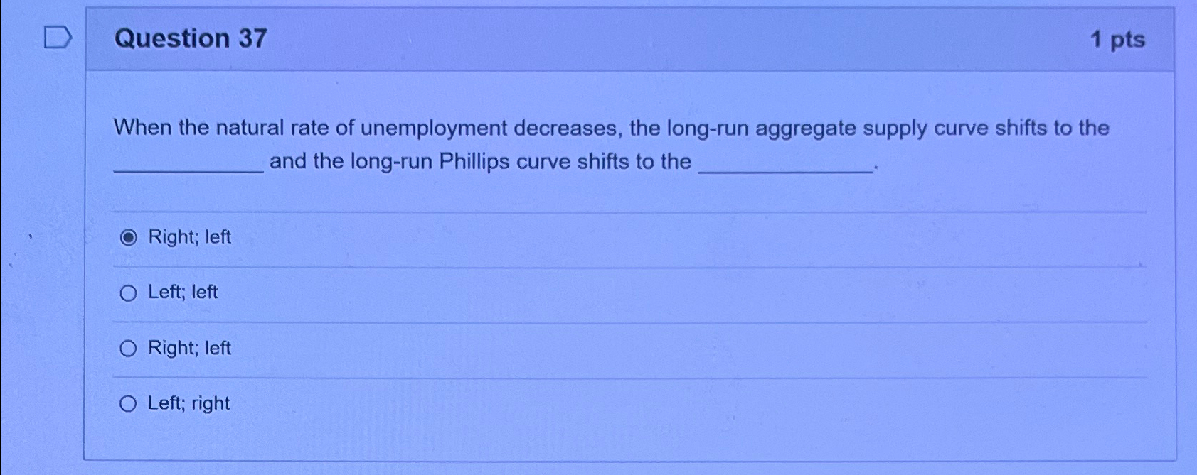 Solved Question 371 ﻿ptsWhen the natural rate of | Chegg.com