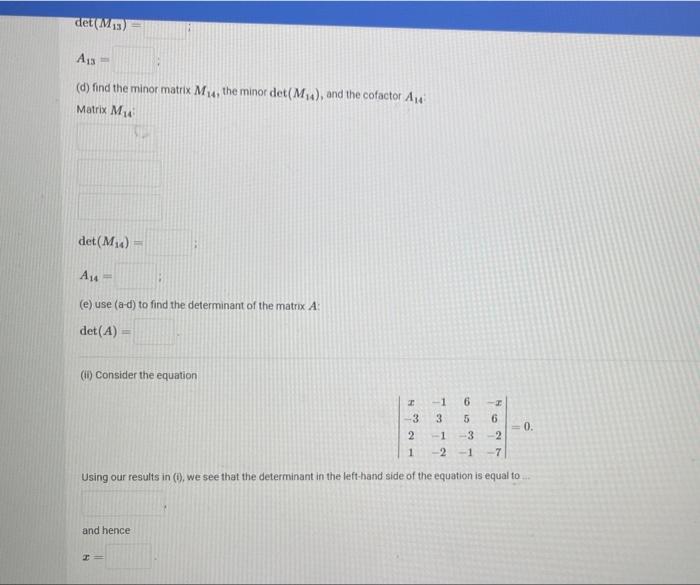 Solved (Determinants) (0) Use the definition to evaluate the | Chegg.com