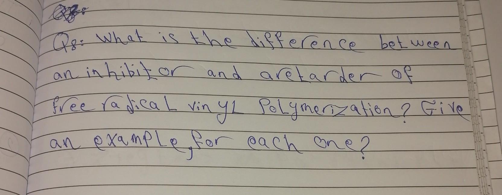 Solved Q8: What is the difference between an inhibitor and | Chegg.com