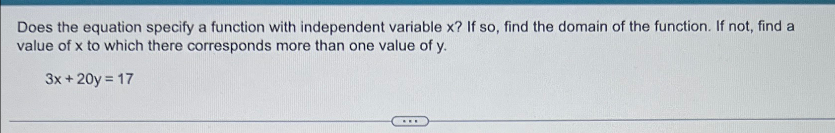 Solved Does the equation specify a function with independent | Chegg.com