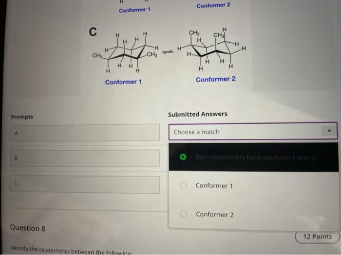 Solved Identify the more stable conformer in each pair of | Chegg.com