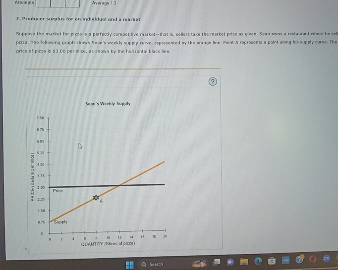 Solved AltemptsAverage / 37. ﻿Producer surplus for an | Chegg.com