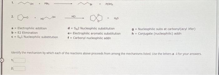 Solved 2. HOOHCH+HCl= a= Electrophilic addition d=5 N22 | Chegg.com