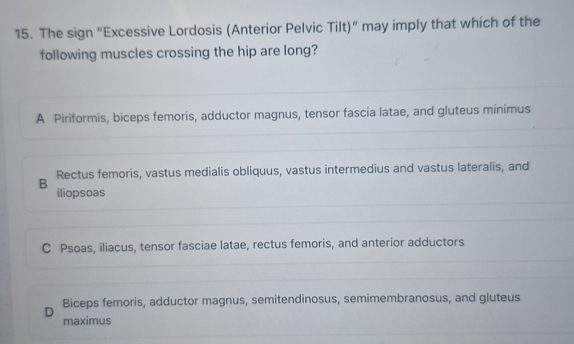 Solved The sign "Excessive Lordosis (Anterior Pelvic Tilt)" | Chegg.com