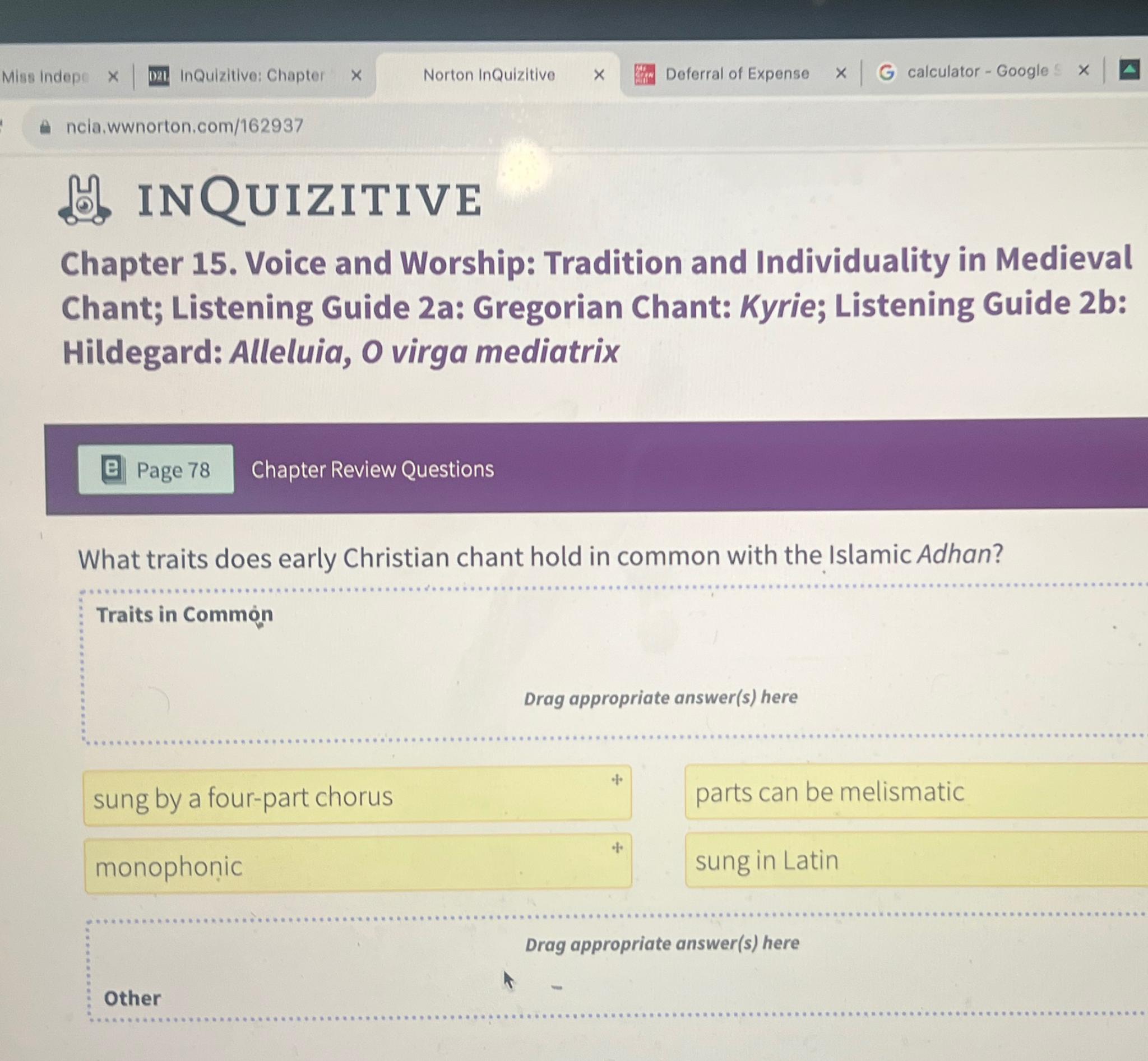 Solved Chapter 15: voice and worship: | Chegg.com