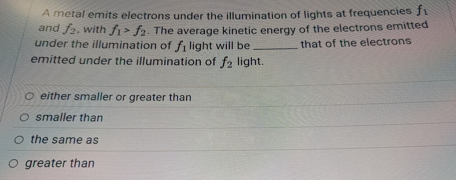 Solved A metal emits electrons under the illumination of | Chegg.com