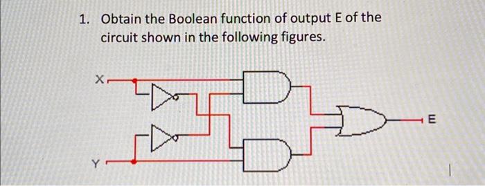 Solved 1. Obtain the Boolean function of output E of the | Chegg.com