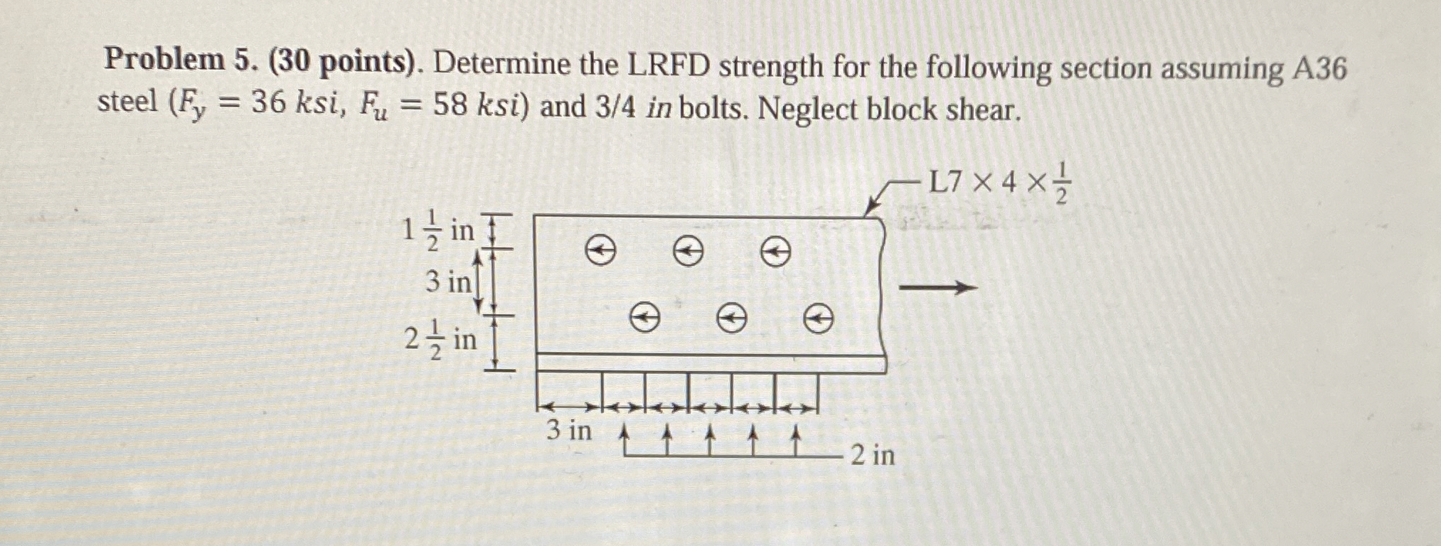 Solved Determine the LRFD strength for the following section | Chegg.com