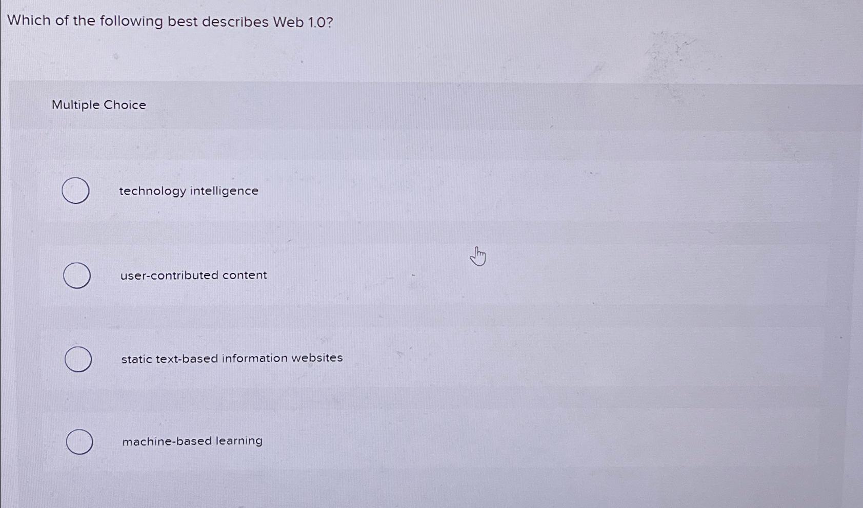 Solved Which of the following best describes Web | Chegg.com