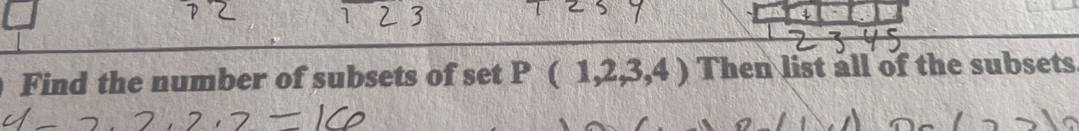 Solved Find the number of subsets of set P(1,2,3,4) ﻿Then | Chegg.com