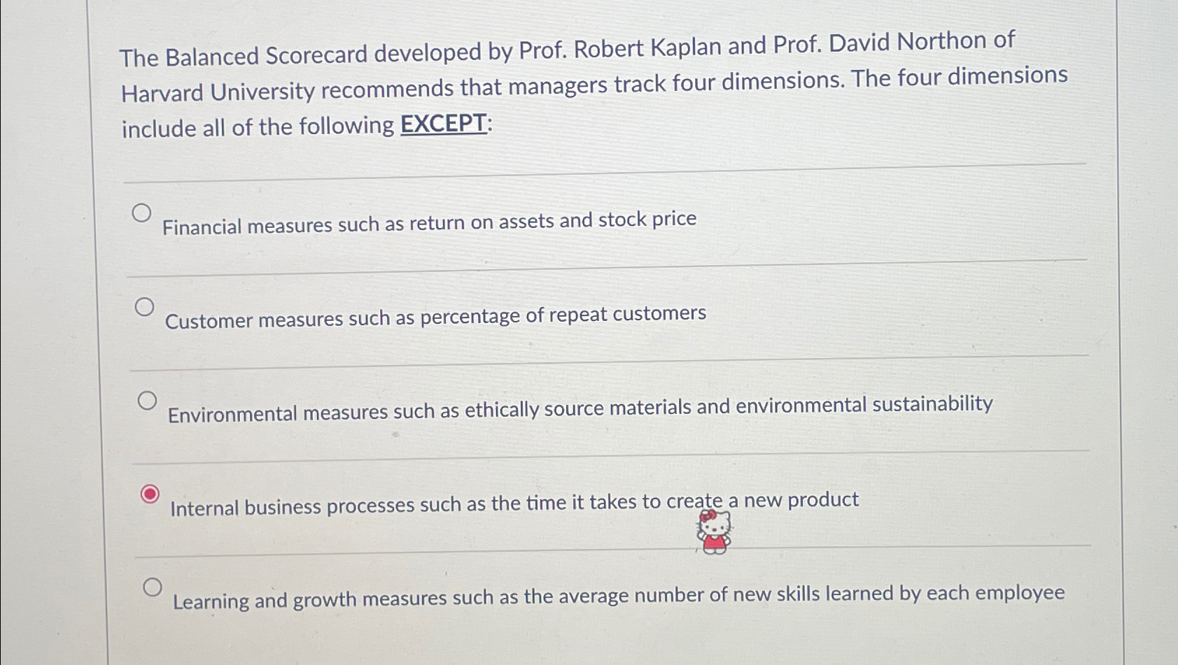 Solved The Balanced Scorecard developed by Prof. Robert | Chegg.com