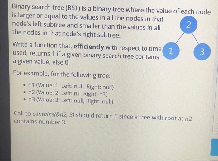 Solved Bonary Search Tree in C-Programming.please fill in | Chegg.com