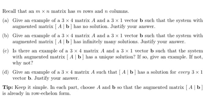 Solved Recall that an mxn matrix has m rows and n columns. | Chegg.com