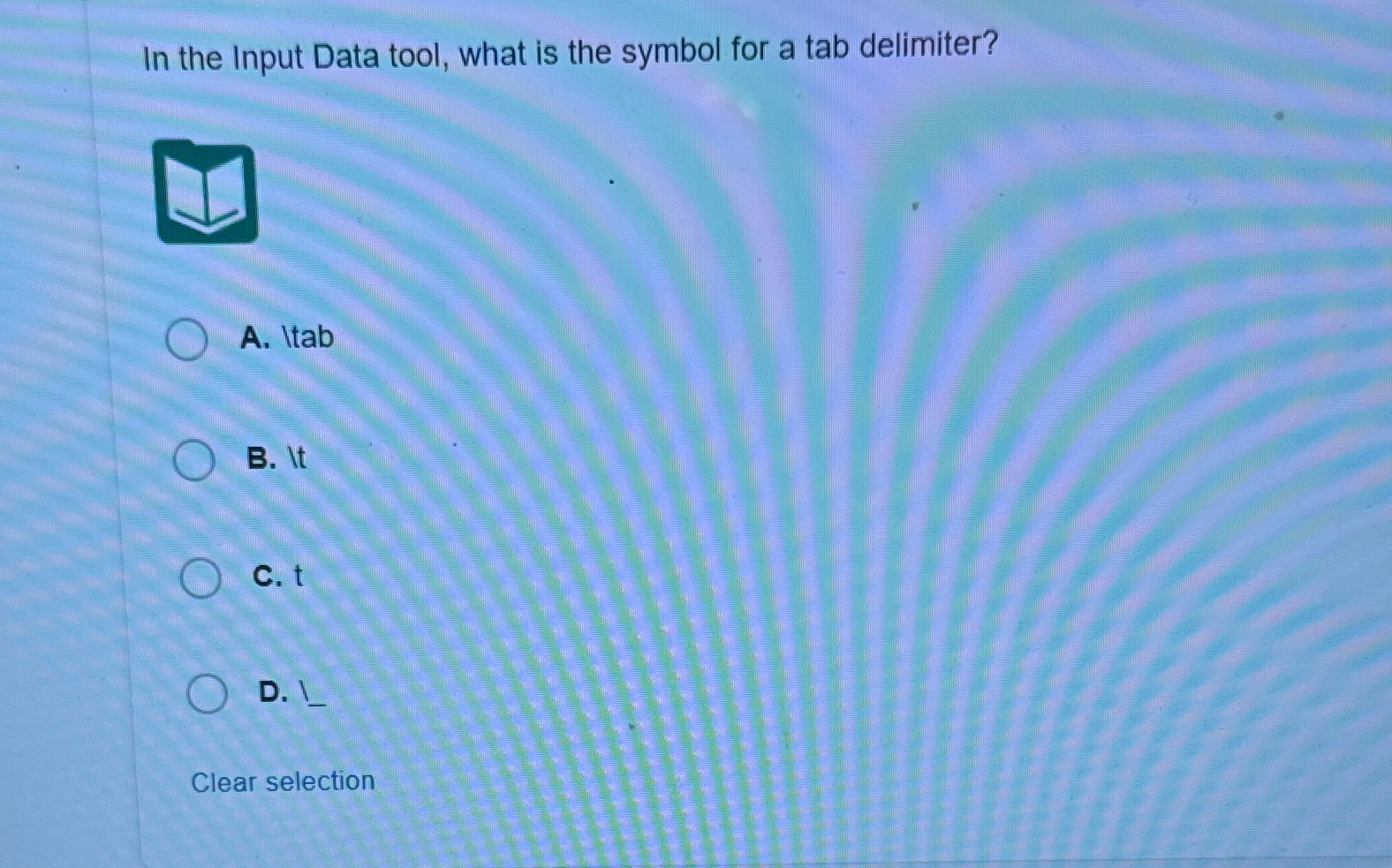 Solved In the Input Data tool, what is the symbol for a tab | Chegg.com