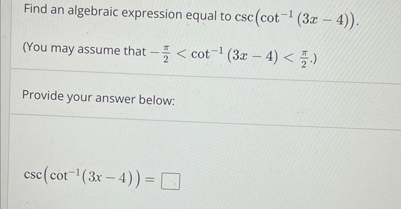 Solved Find an algebraic expression equal to | Chegg.com
