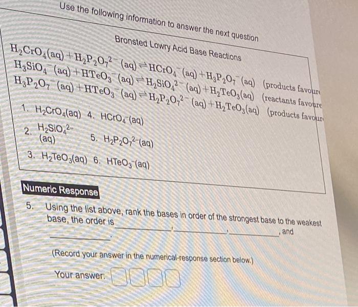 Solved Use the following information to answer the next | Chegg.com