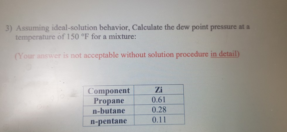 Solved 3) Assuming ideal-solution behavior, Calculate the | Chegg.com