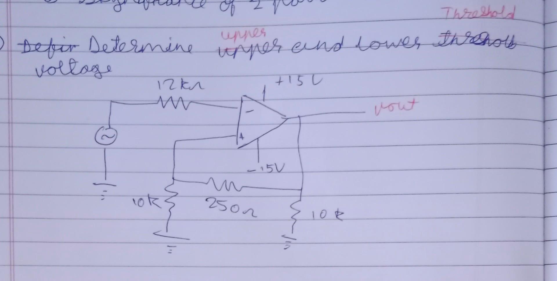 Solved Find upper and lower threshold voltages of Schmitt | Chegg.com