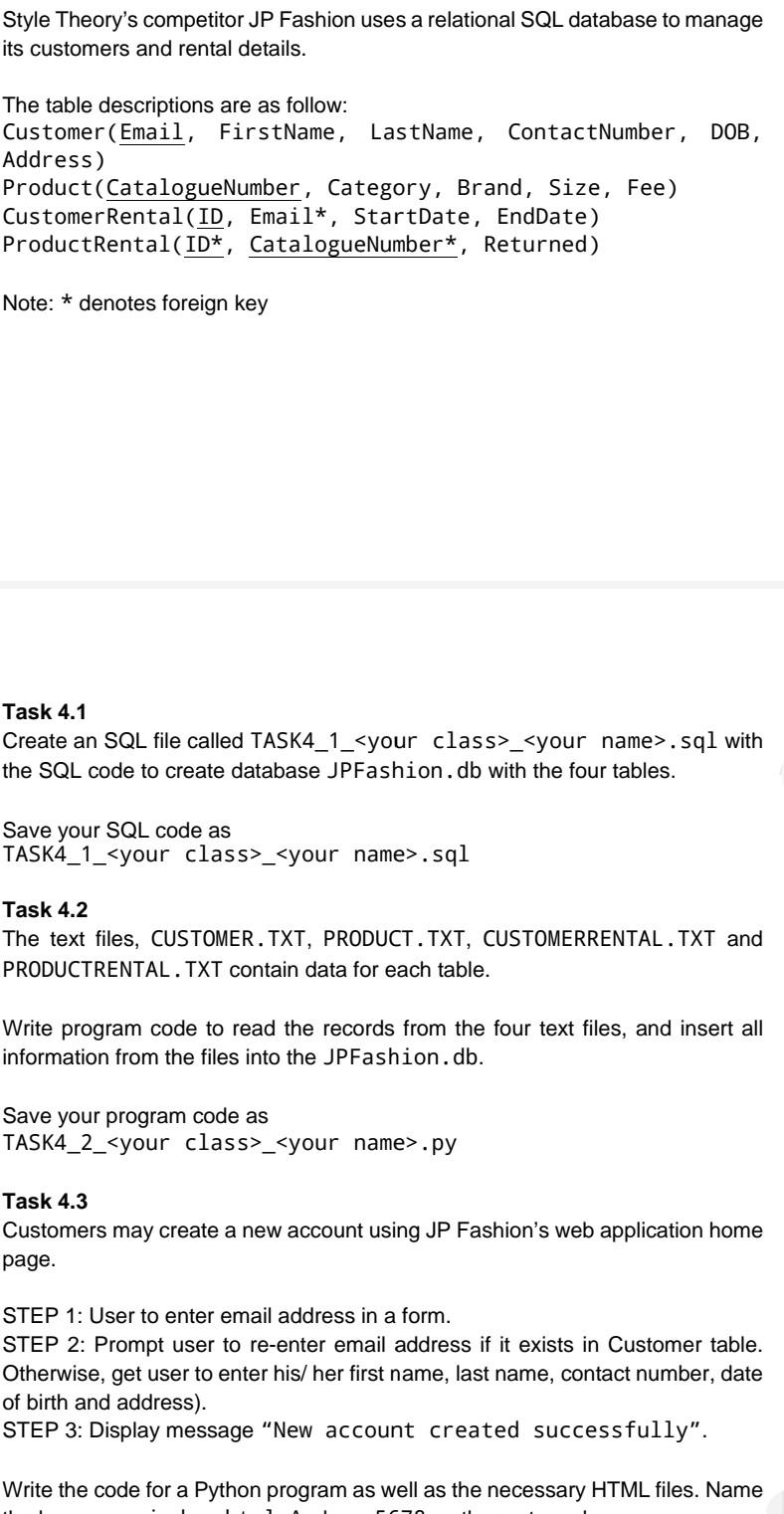 Solved Style Theory's competitor JP Fashion uses a | Chegg.com