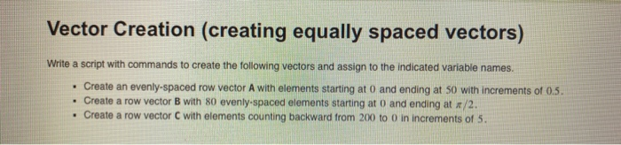 Solved Vector Creation (concatenation and transpose) My | Chegg.com