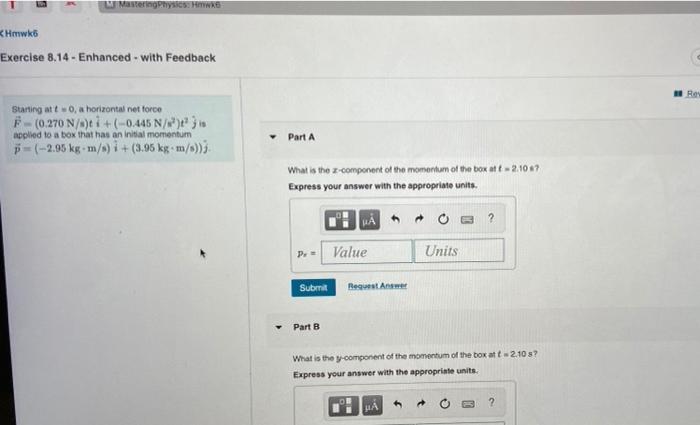 Solved Mastering Physics Hmwko Exercise 8.14 - Enhanced - | Chegg.com