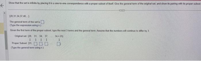 Solved Show that the sot is infinite by placing it in a | Chegg.com