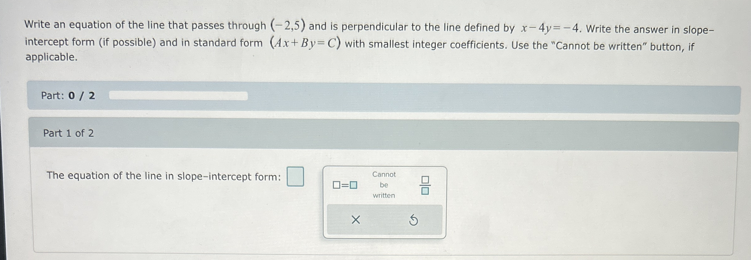 Solved Write an equation of the line that passes through | Chegg.com