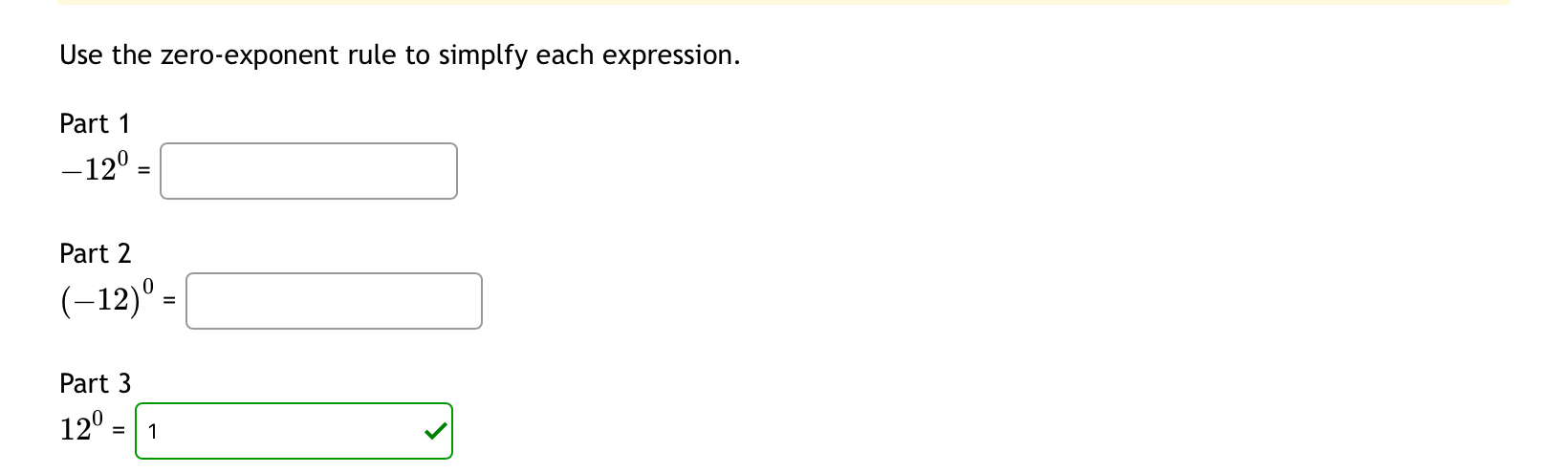 Solved Use the zero-exponent rule to simplfy each | Chegg.com