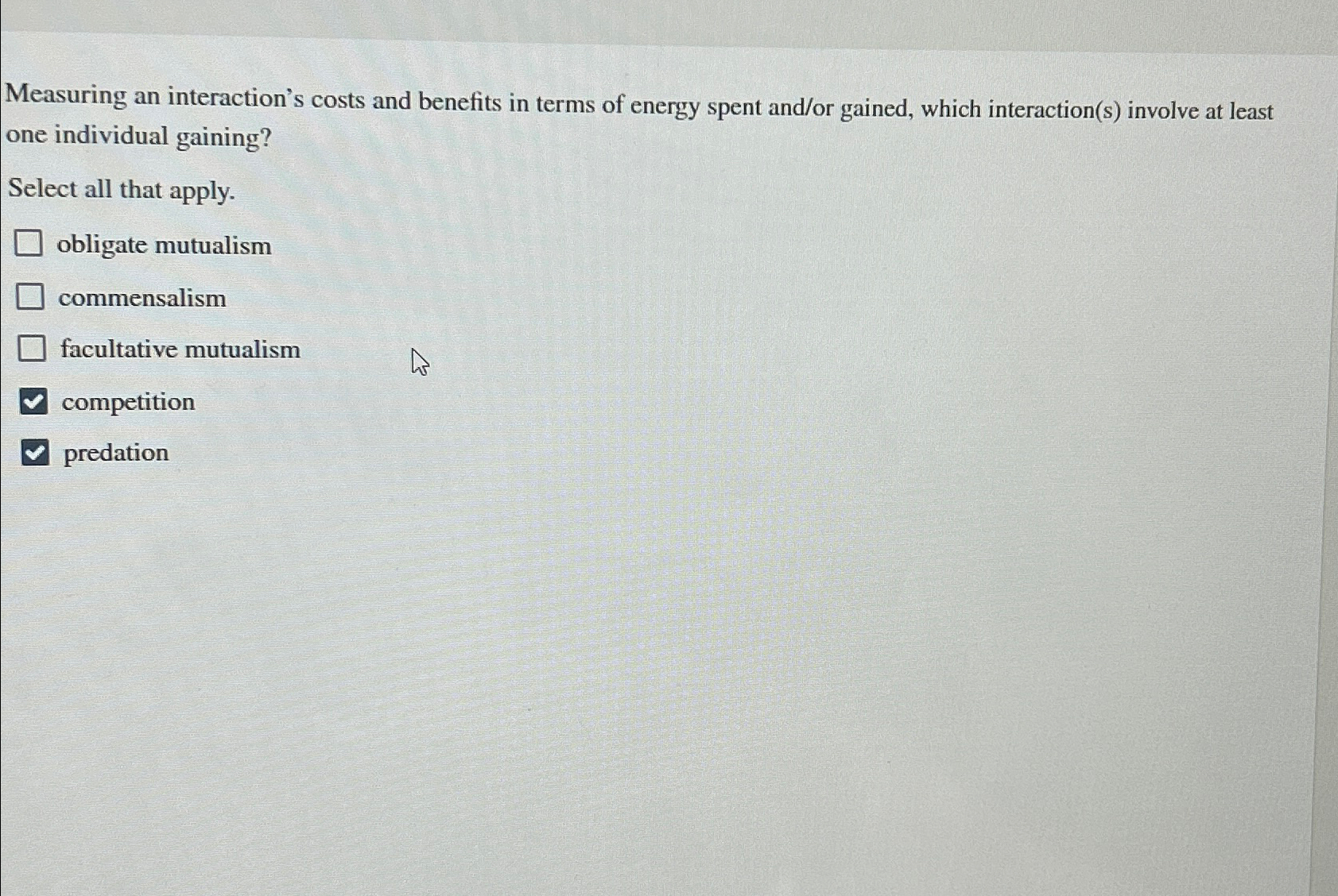 Solved Measuring an interaction's costs and benefits in | Chegg.com