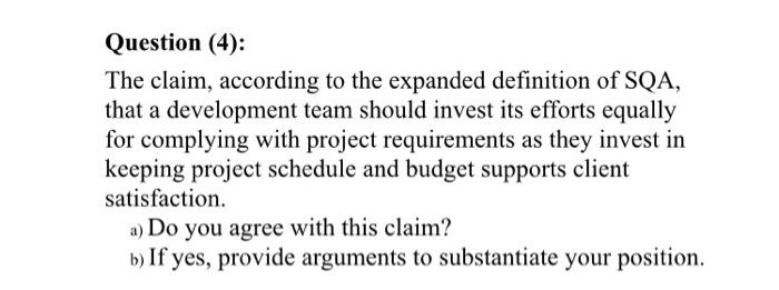 Solved The claim, according to the expanded definition of | Chegg.com