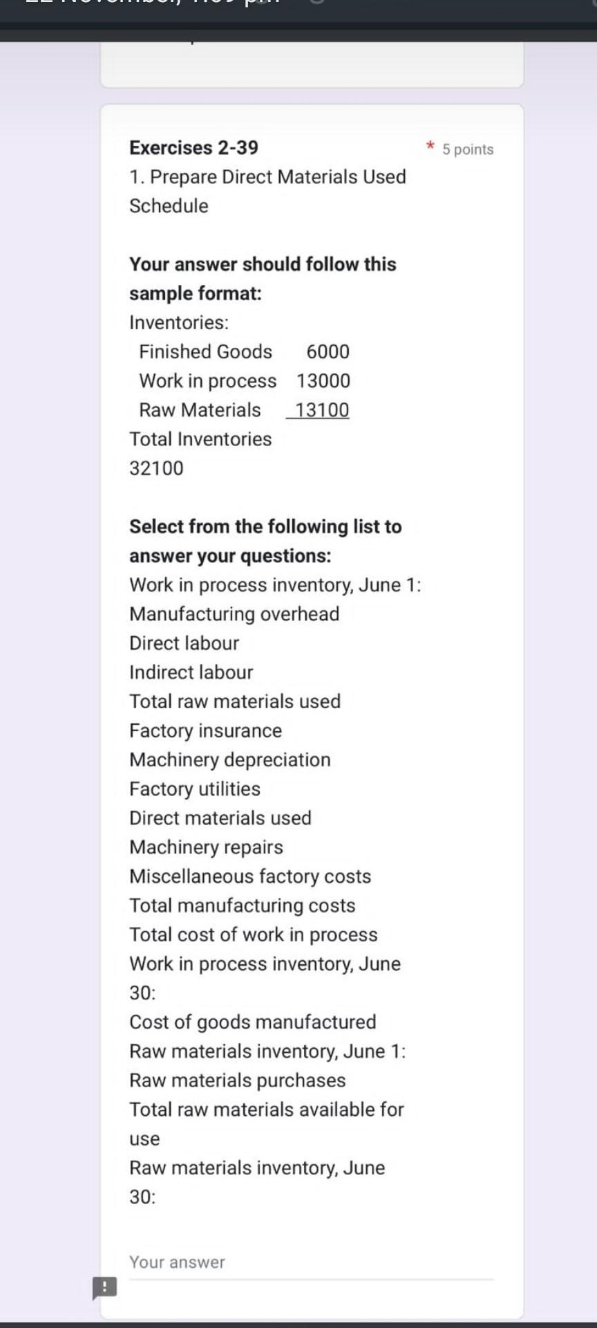 Solved Exercises 2-39 1. Prepare Direct Materials | Chegg.com
