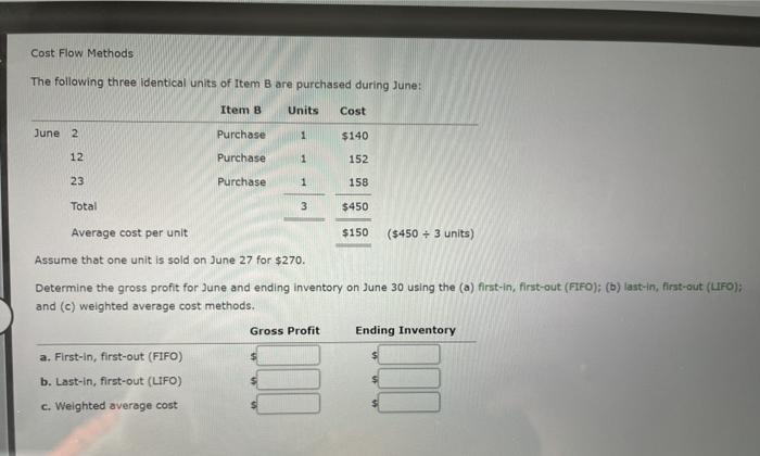 Solved Cost Flow Methods The following three identical units | Chegg.com