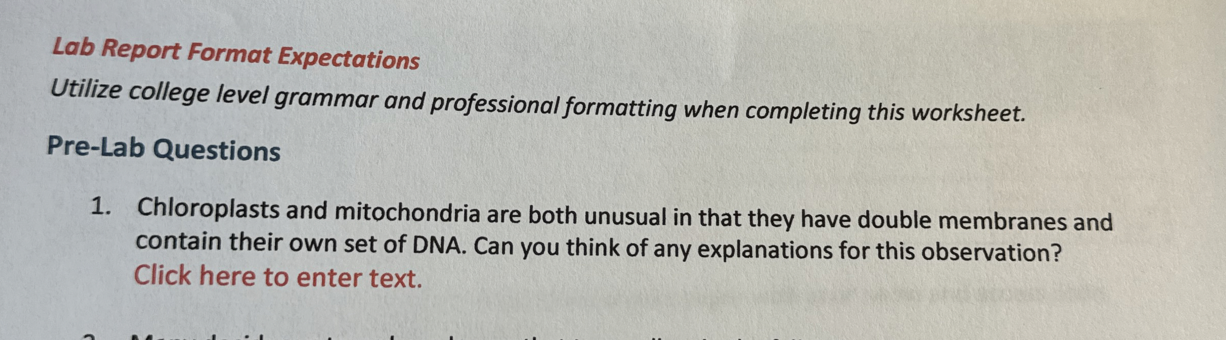 Solved Lab Report Format ExpectationsUtilize college level | Chegg.com