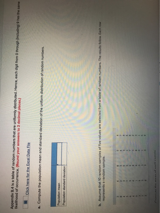 Solved Appendix B4 Is A Table Of Random Numbers That Are 