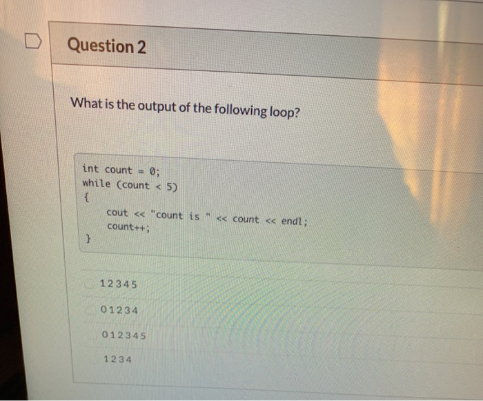 Solved Question 1 int count = 10; do cout