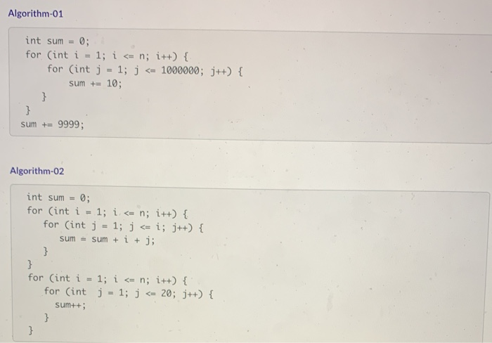 Solved Find the worst case runtime f(n) for the following | Chegg.com
