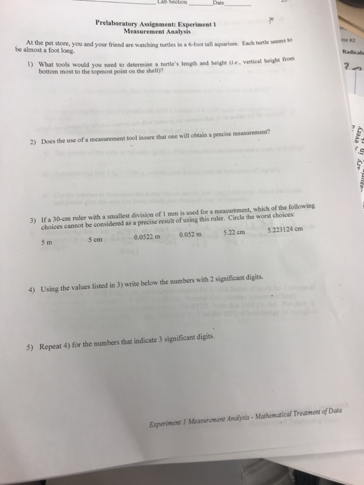Solved Lab Section Date Prelaboratory Assignment: | Chegg.com