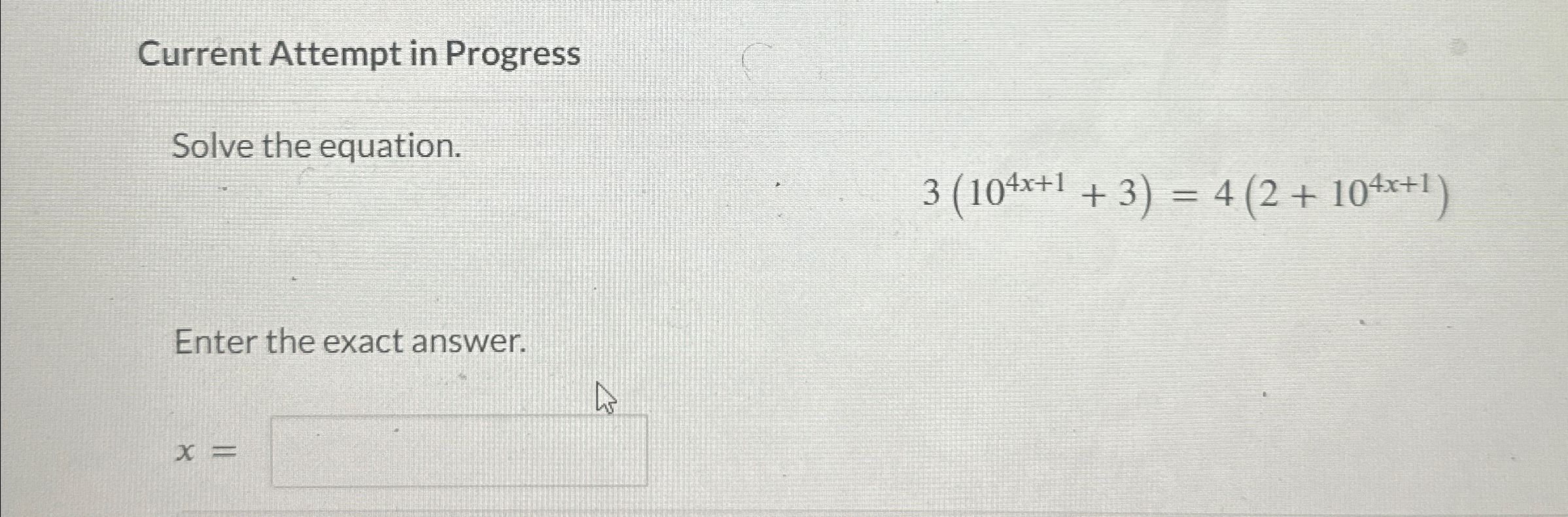 Solved Current Attempt in ProgressSolve the | Chegg.com