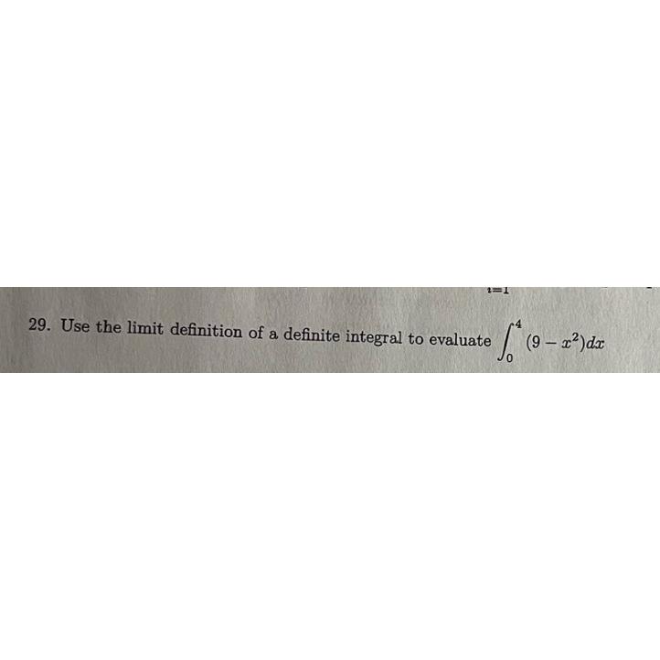 Solved Use the limit definition of a definite integral to | Chegg.com