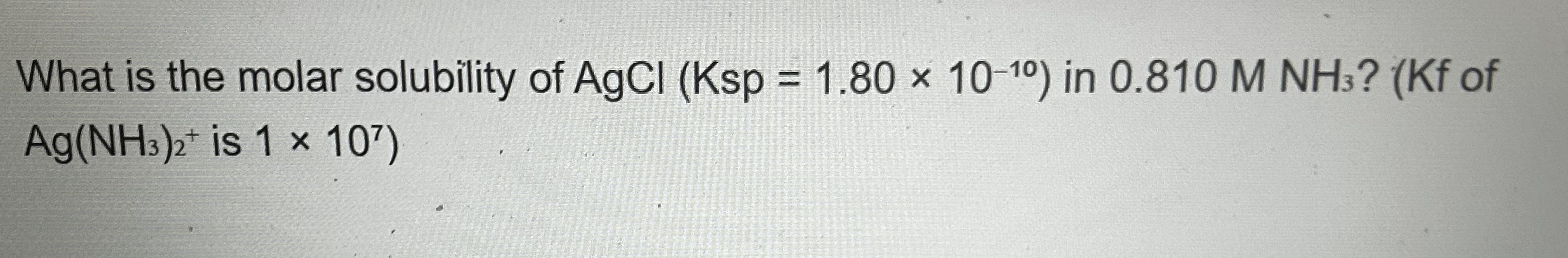 Solved What is the molar solubility of | Chegg.com